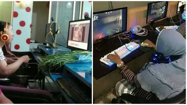 6 Aksi Kocak Emak-emak Main Game di Warnet Ini Bikin Geleng Kepala - Hot Liputan6.com
