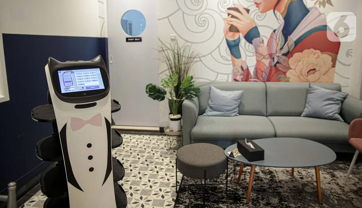FOTO: Kafe di Pasar Baru Gunakan Robot Pengantar Pesanan Pelanggan ...