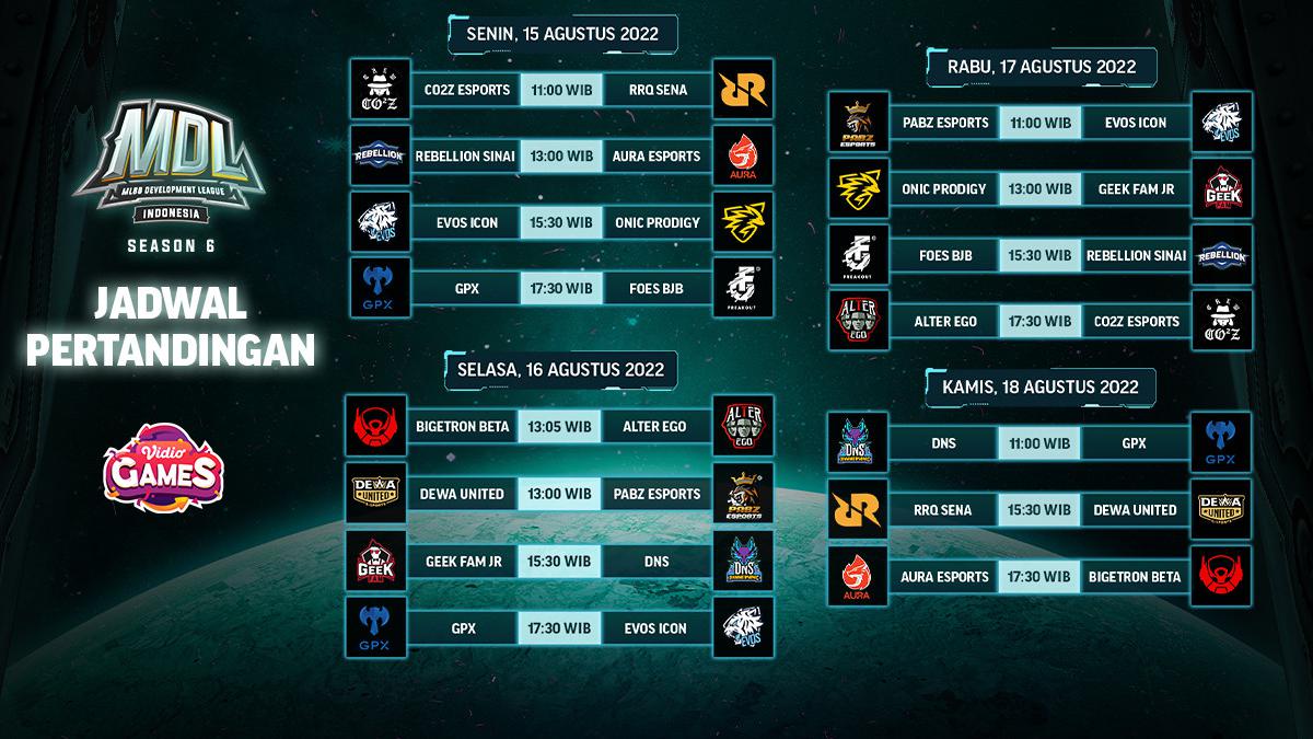 Link Live Streaming MDL Indonesia Season 6 Pekan Kedua di Vidio, 15-18 Agustus 2022 - E-sports ...