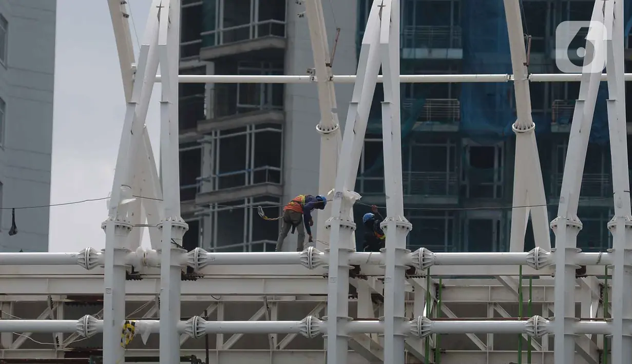 FOTO: Progres Proyek Pembangunan LRT Jabodebek - Foto Liputan6.com