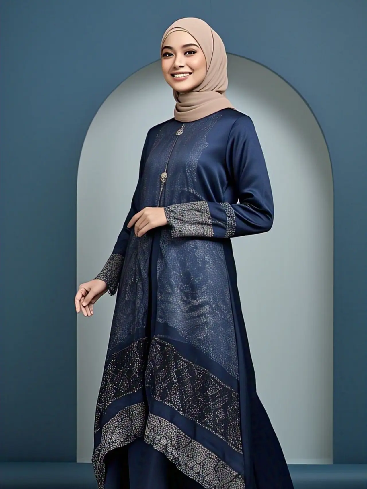 Top 3 Islami: 6 Model Gamis Brokat Navy untuk Wanita Usia 30-an, Tren ...