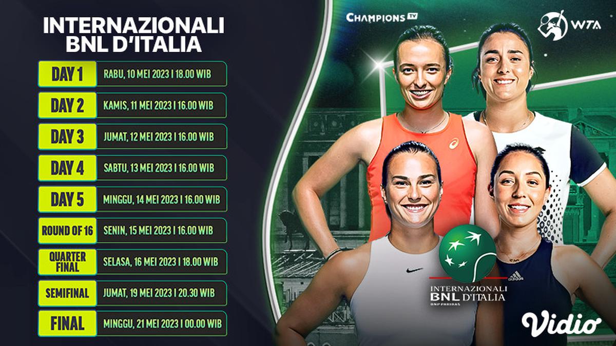Saksikan Live Streaming WTA 1000 Internazionali BNL d'Italia 2023 10-21 Mei di Vidio : Ada Iga ...