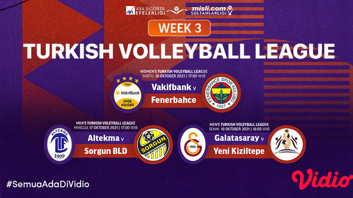 Jadwal dan Link Streaming Liga Voli Turki 2021 Pekan Ini di Vidio