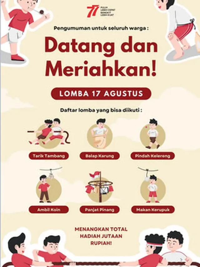 9 Contoh Brosur Lomba 17 Agustus Unik dan Baru, Begini Cara Membuat ...