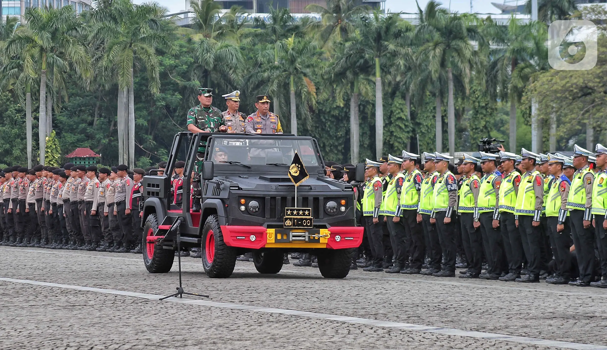 Panglima TNI dan Kapolri Pimpin Apel Operasi Lilin 2022 di Monas - Foto Liputan6.com