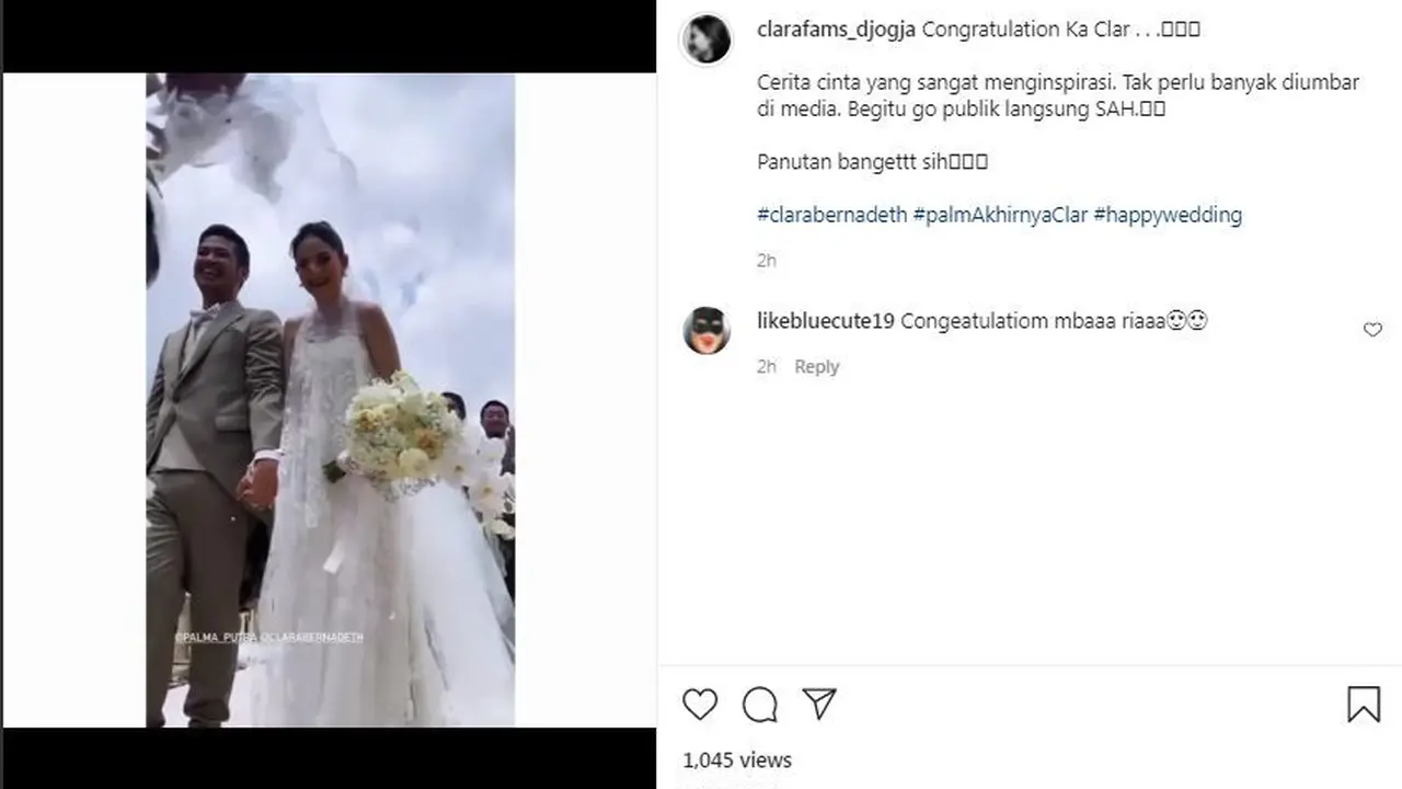 Selamat, Clara Bernadeth Resmi Menikah dengan Palma Putra - ShowBiz ...