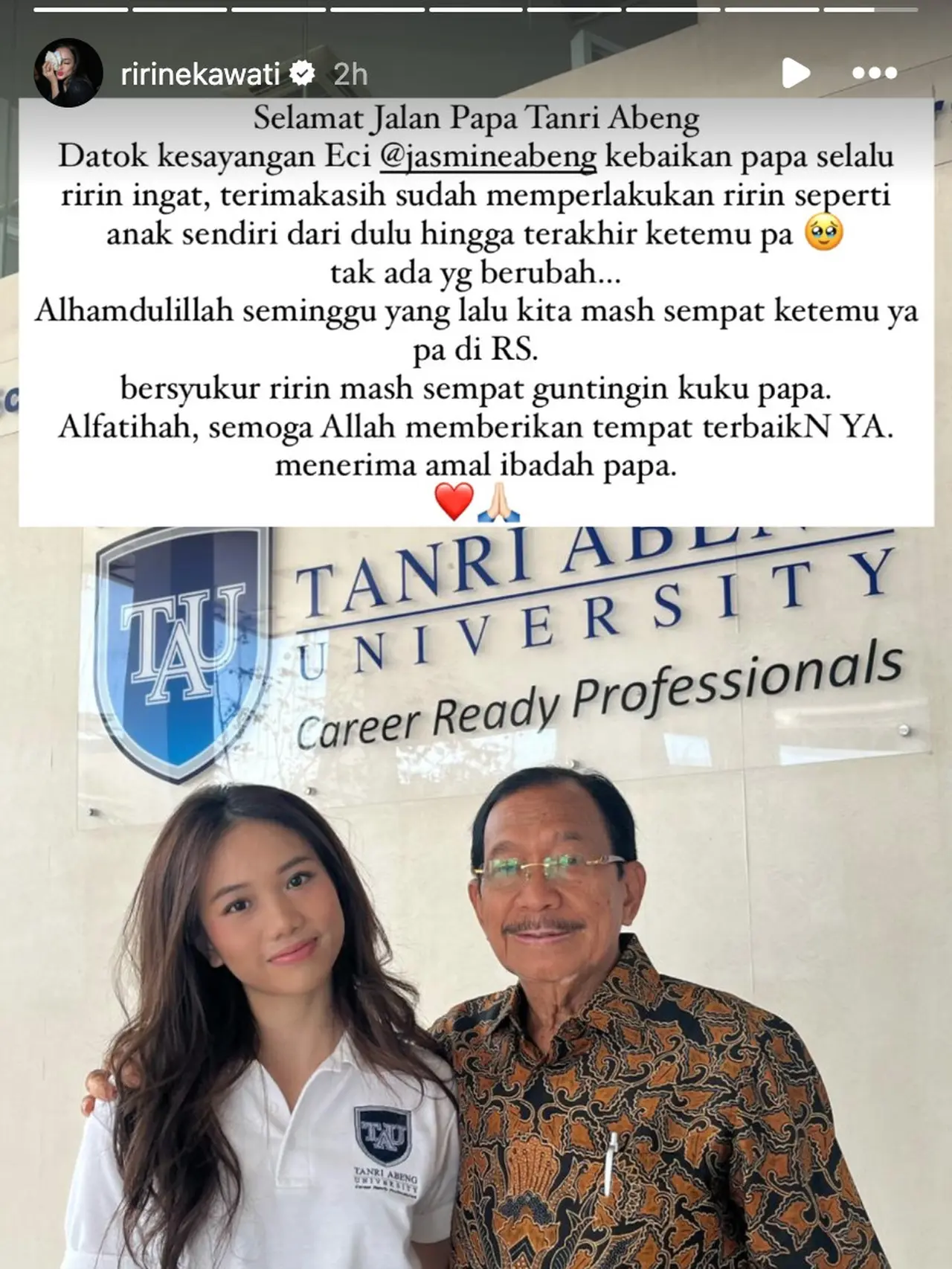 Dukacita Ririn Ekawati Saat Tanri Abeng Meninggal Dunia, Sempat ...