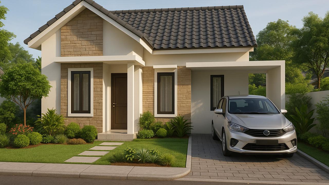 8 Desain Rumah Sederhana 7x12 dengan Taman Mini dan Garasi, Meski Tidak ...