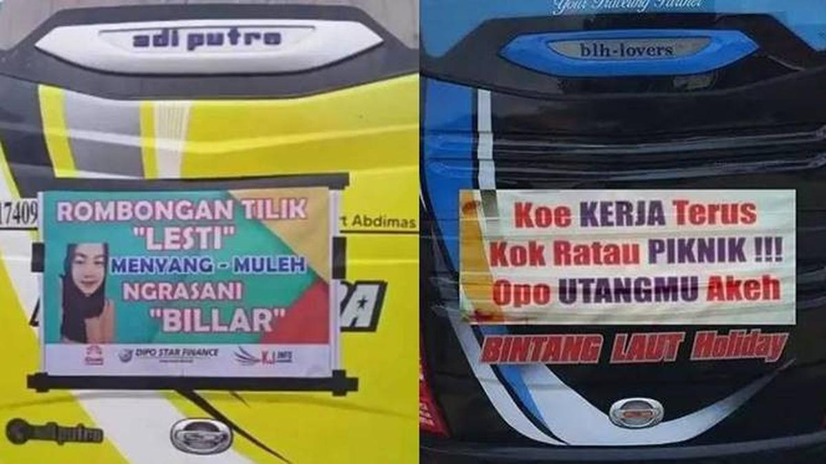 8 Tulisan Kocak di Belakang Bus Ini Bikin Mikir Pengguna Jalan