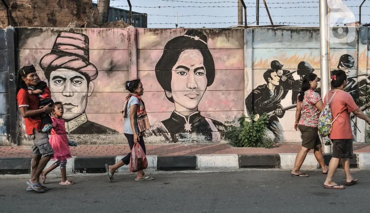 FOTO: Mural Perjuangan Kemerdekaan Republik Indonesia - Foto Liputan6.com