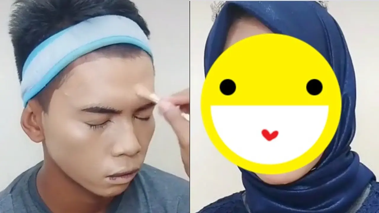 Wanita Ini Iseng Minta Suami Jadi Model Rias, Hasilnya Bikin Pangling