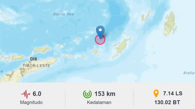Gempa Magnitudo 6,0 Guncang Tanimbar Maluku, Tidak Berpotensi Tsunami - Regional Liputan6.com