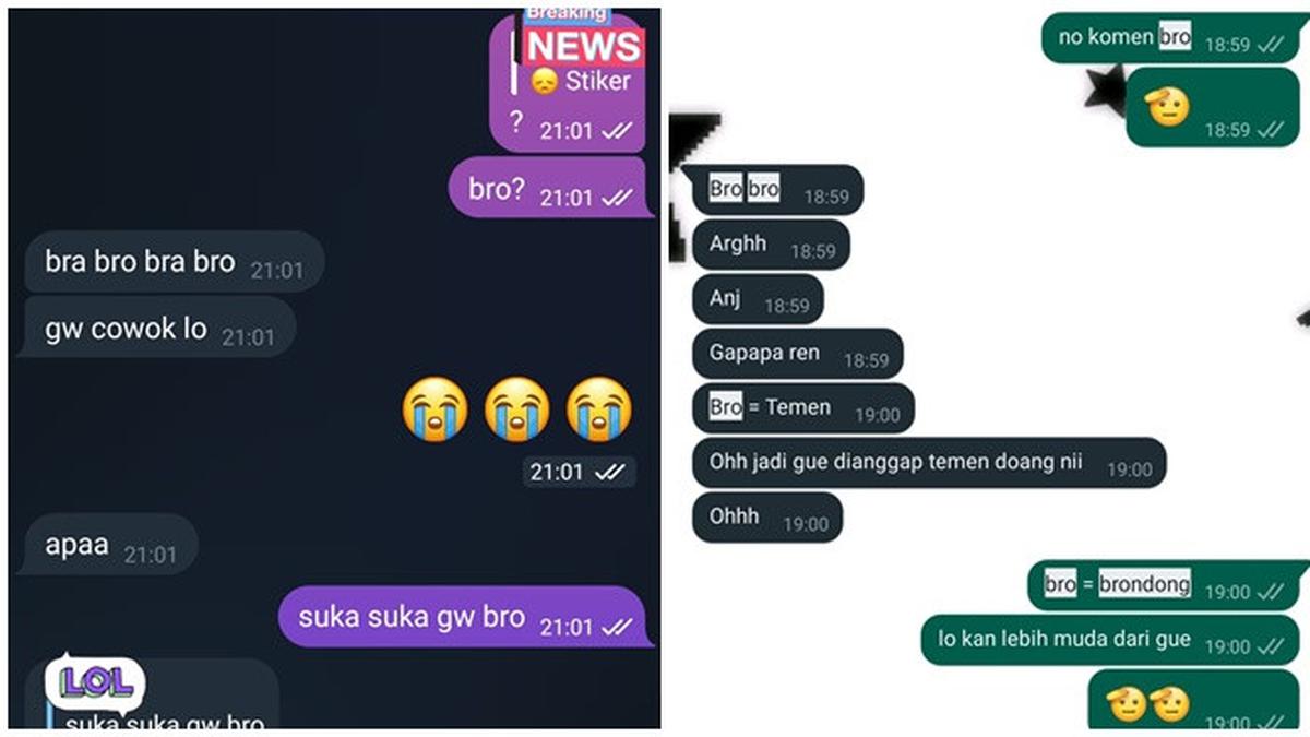 6 Balasan Chat Cowok ketika Pacarnya Panggil 'Bro' Ini Kocak, Langsung ...