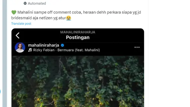 Mahalini Tutup Kolom Komentar Instagram Diduga Karena Aaliyah Massaid Diserang Netizen