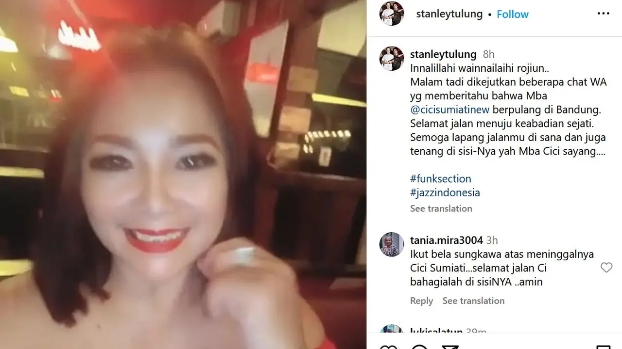 Penyanyi Jazz Senior Cici Sumiati Meninggal Dunia di Bandung, Kolaps saat Nyanyi di Acara ...