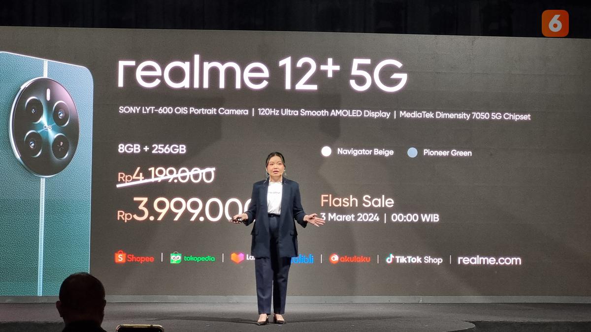 Realme 12 Plus Debut Global di Indonesia dengan Harga Rp 4,1 Juta