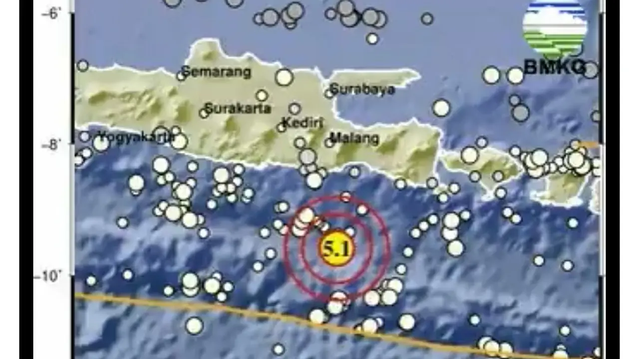 Gempa Magnitudo 5,1 Guncang Malang Jatim - Regional Liputan6.com