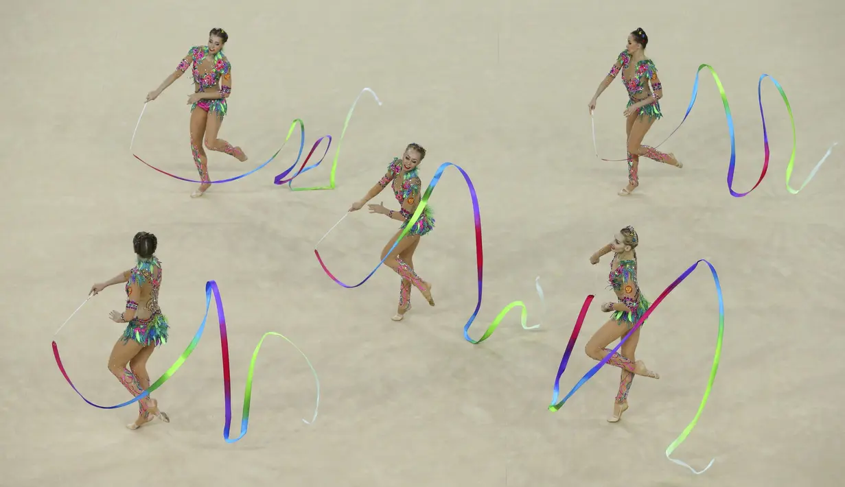 Keindahan Senam Ritmik di Olimpiade Rio 2016 - Foto Bola.com
