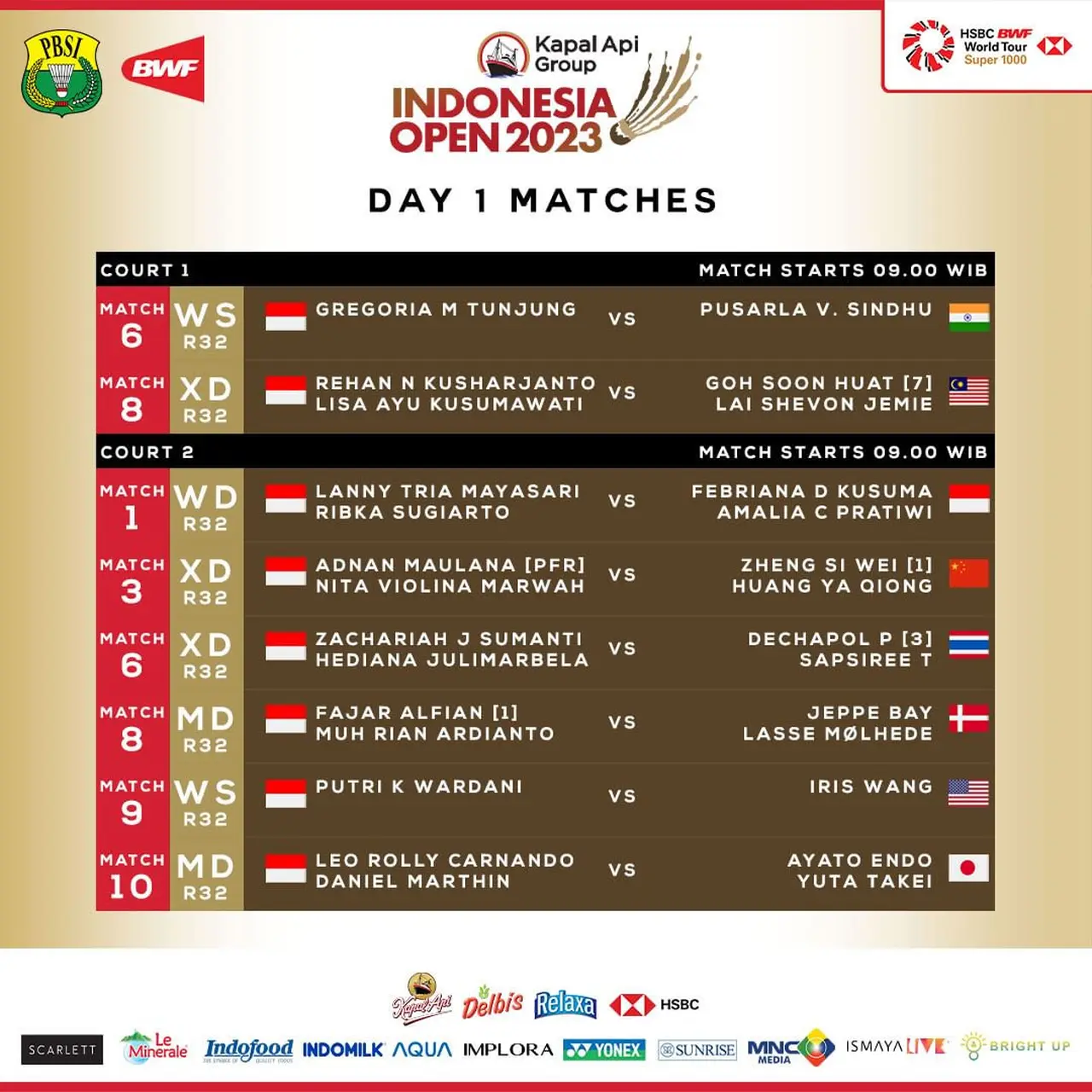 Jadwal Indonesia Open 2023 Hari Ini 13 Juni, 9 Atlet Indonesia Main - Bisnis Liputan6.com