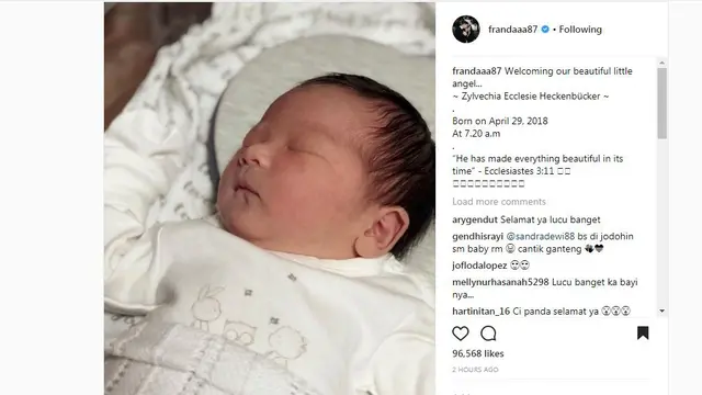 Samuel Zylgwyn dan Franda Dikaruniai Anak Pertama - ShowBiz Liputan6.com