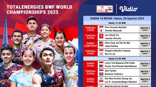 Link Live Streaming BWF World Championships 2025 Round of 16 Eksklusif ...