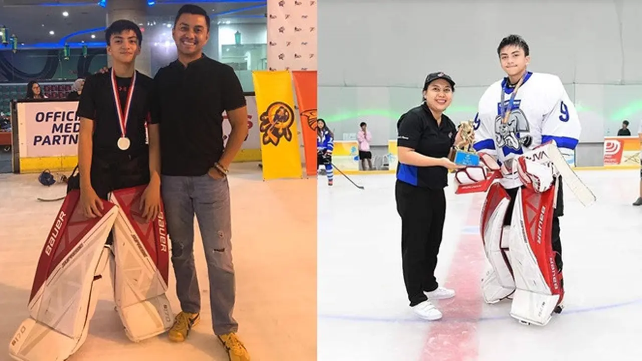 6 Potret Tampannya Arka Asmara, Putra Anjasmara yang Jadi Atlet Hoki Es ...