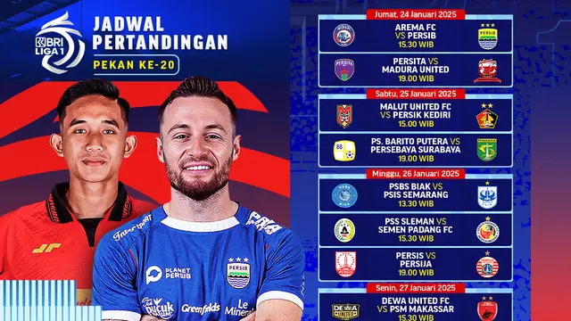 Jadwal Siaran Langsung BRI Liga 1 2024/2025 Pekan 20 di Vidio - On Off Liputan6.com