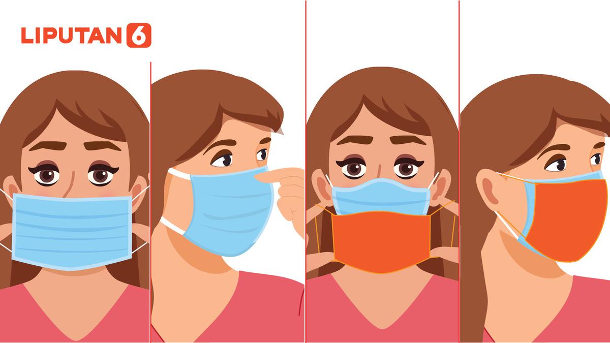 Infografis Cara Pakai Masker Dobel yang Benar - News Liputan6.com