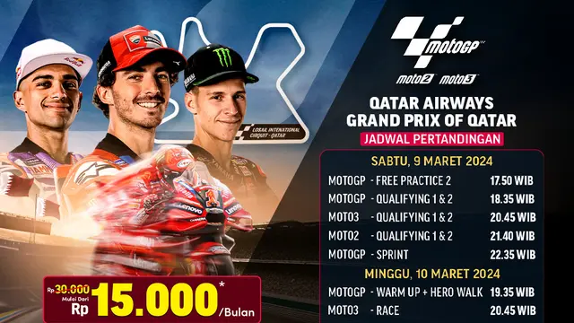 Cara Nonton Live Streaming MotoGP Qatar 2024 di Vidio, Jangan Ketinggalan - Ragam Bola.com