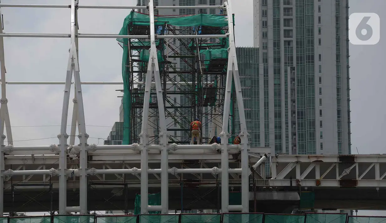 FOTO: Progres Proyek Pembangunan LRT Jabodebek - Foto Liputan6.com