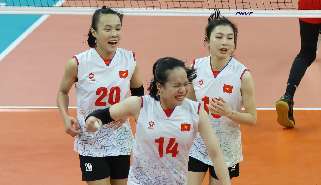 Foto: Sempat Curi Satu Set, Junaida Santi Dkk Tumbang dari Vietnam pada Laga Penutup Grup B AVC ...