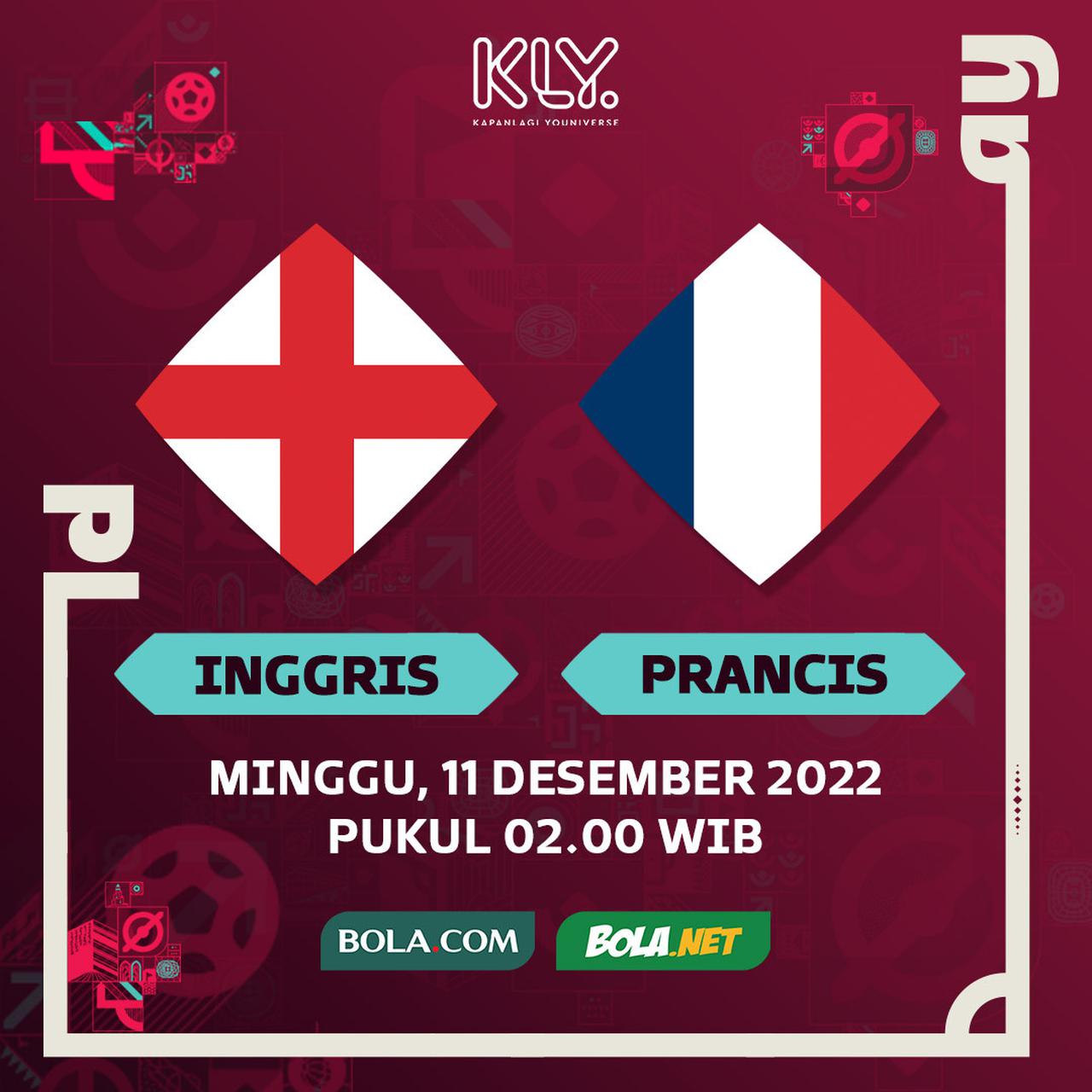Jadwal Perempat Final Piala Dunia 2022: Inggris Vs Prancis