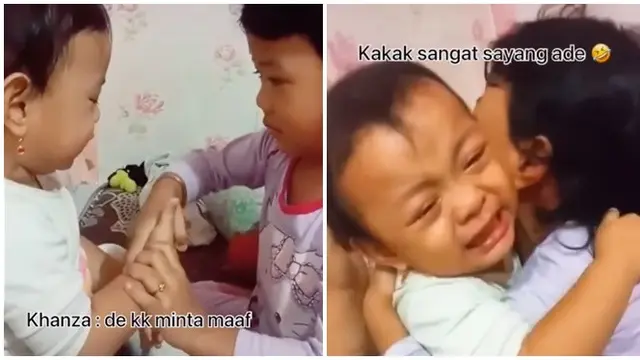 Viral Kakak Adik Balita Saling Minta Maaf Sambil Nangis Ini Bikin Gemas - Hot Liputan6.com
