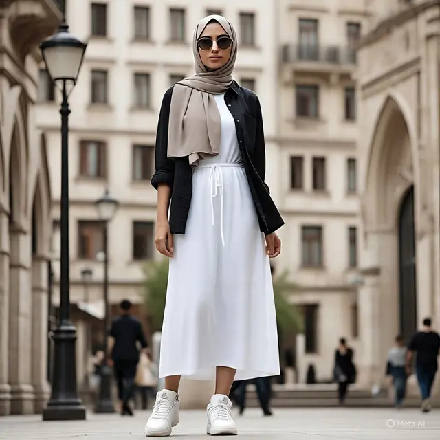 Inspirasi 10 Padu Padan Outfit Kemeja Hitam Wanita Hijab, Simple dan ...
