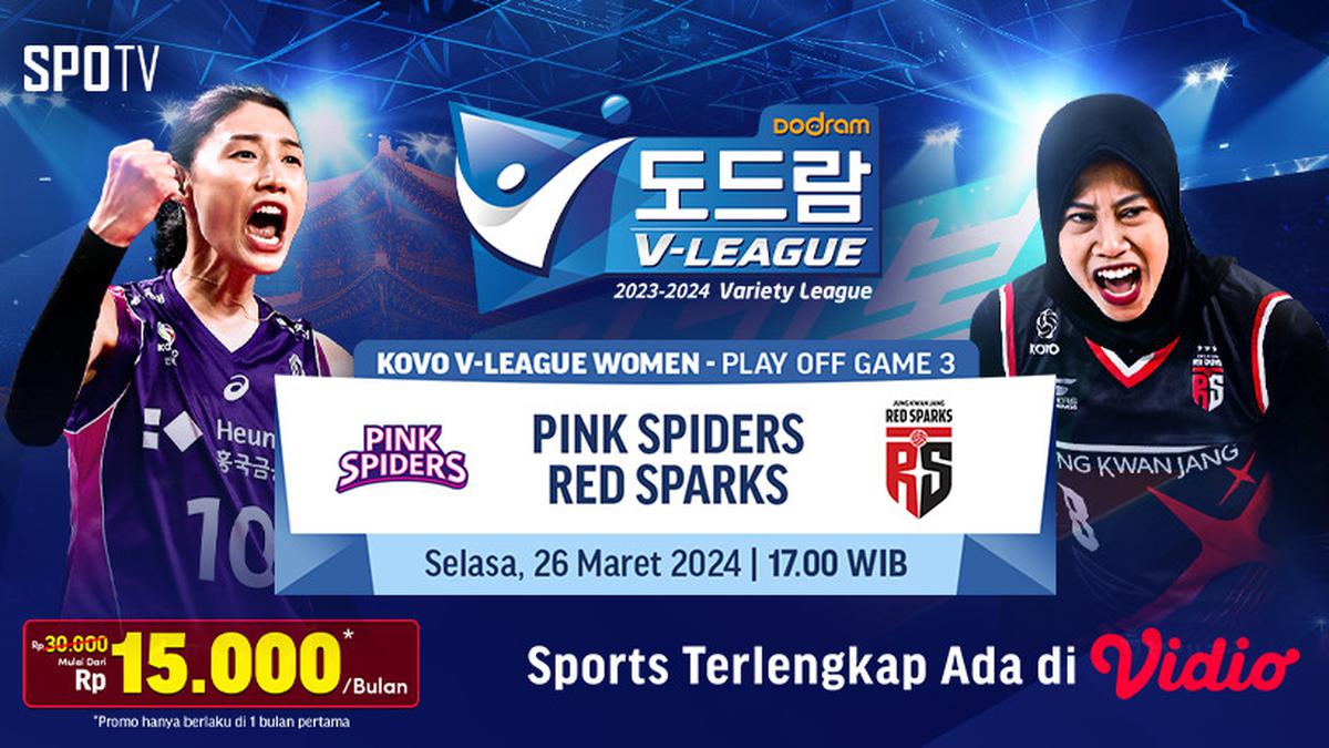Link Live Streaming Liga Voli Korea: Pink Spiders Vs Red Sparks di Vidio Sore Ini - Ragam Bola.com