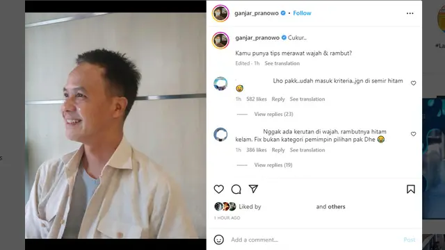 Ganjar Pranowo Unggah Foto Berambut Hitam Usai Dikaitkan dengan Pidato ...