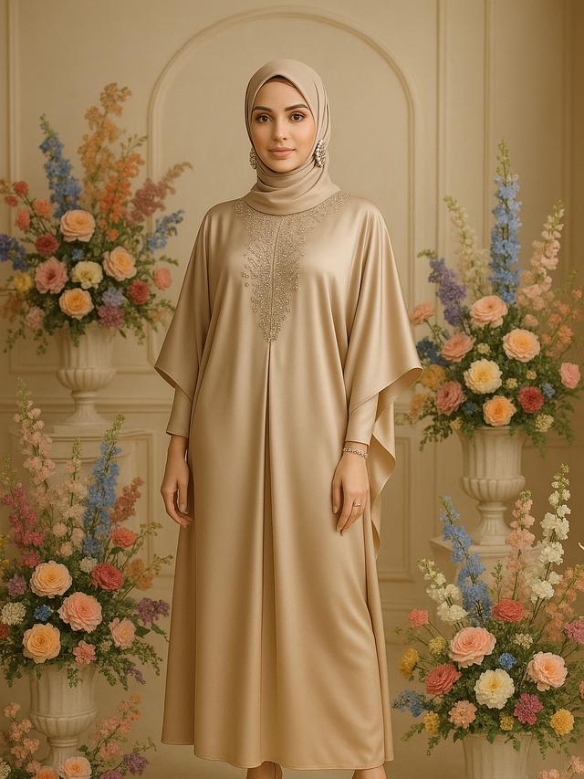 7 Model Gamis Payet Simple Tapi Mewah, Tingkatkan Penampilan dengan ...