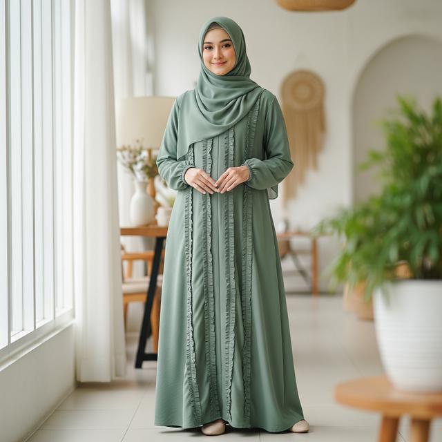 9 Model Gamis yang Menyamarkan Perut Buncit, Tampil Percaya Diri