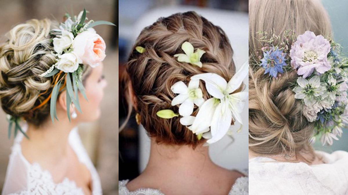 10 Ide Sanggul Pernikahan Cantik Dengan Hiasan Bunga Asli - Photo ...