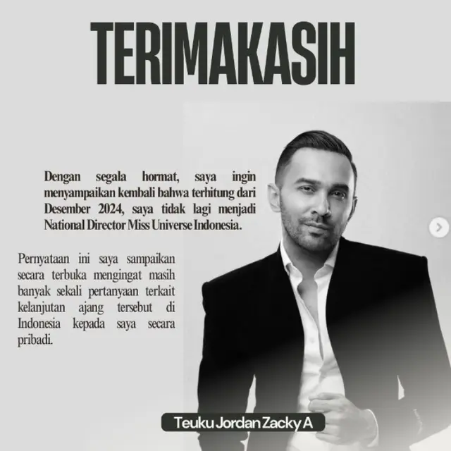 Teuku Zacky Umumkan Mundur dari Miss Universe Indonesia, Singgung soal ...