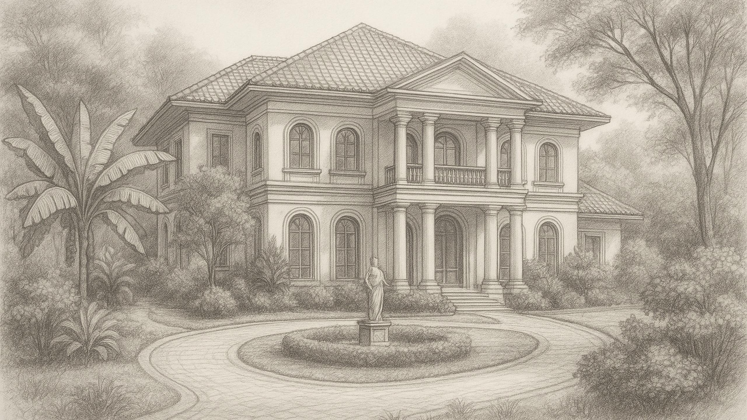7 Gambar Sketsa Rumah Mewah yang Memikat, dari Klasik hingga Modern