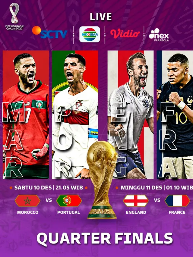 2 Laga Perempat Final Terakhir Piala Dunia 2022 Disiarkan Sctv