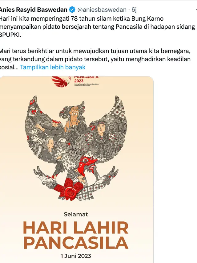 6 Ucapan Selamat Hari Lahir Pancasila Politikus Dari Prabowo Ganjar
