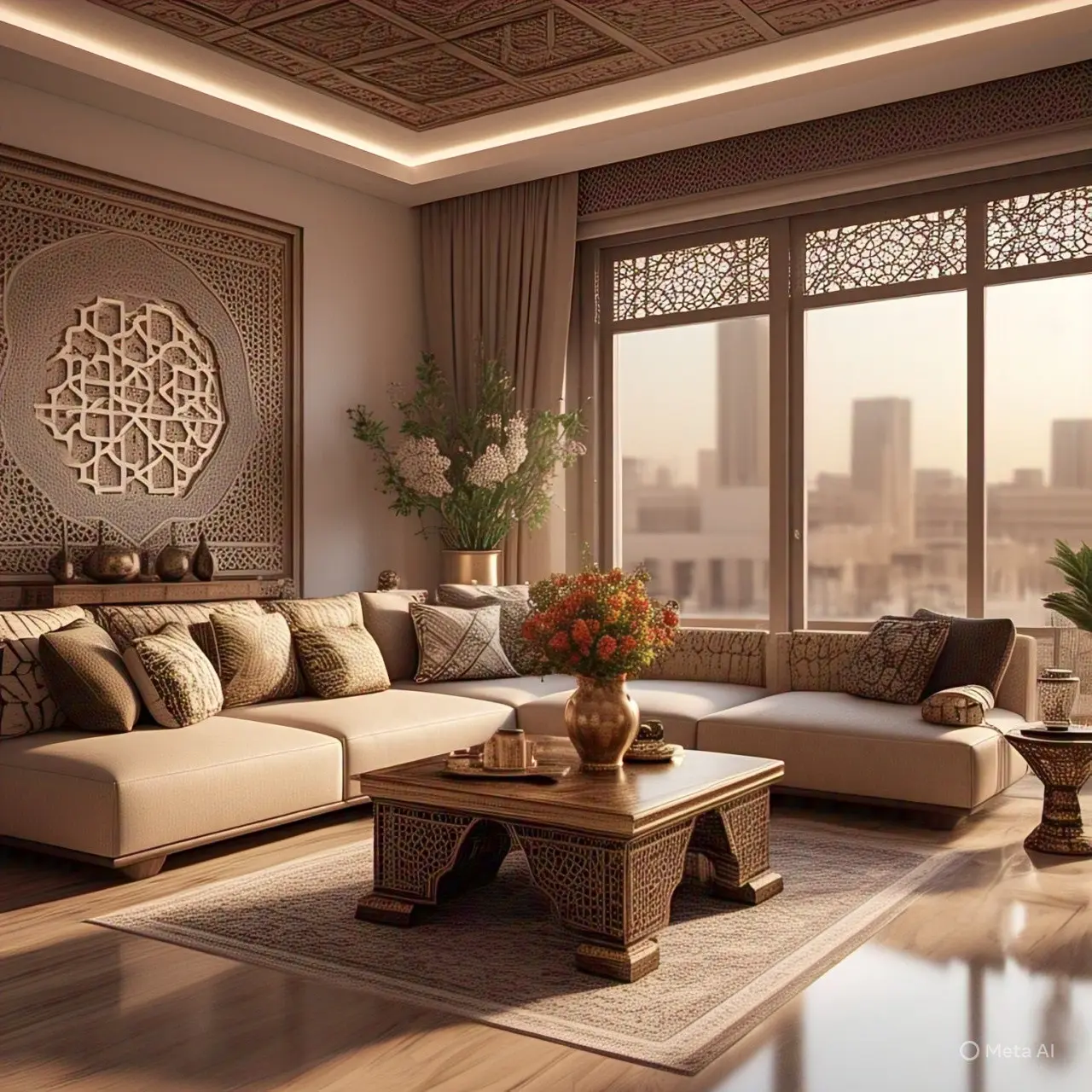 7 Gambar Desain Ruang Tamu Arabian Style Minimalis 2025, Elegan dan ...