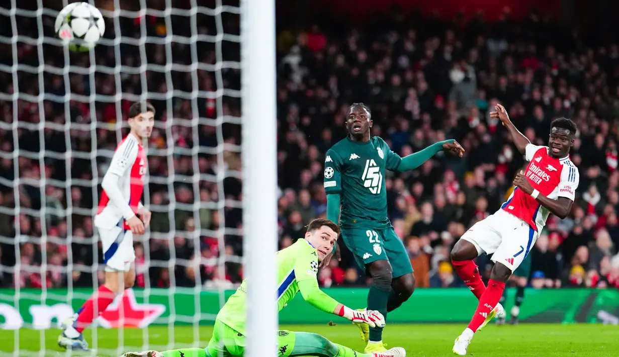 Foto: Sumbang 2 Gol dan 1 Assist, Bukayo Saka Bersinar saat Arsenal Gilas AS Monaco di Liga ...