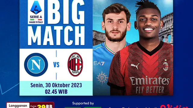 Jadwal dan Live Streaming Serie A Big Match Napoli vs AC Milan di Vidio - Bola Liputan6.com