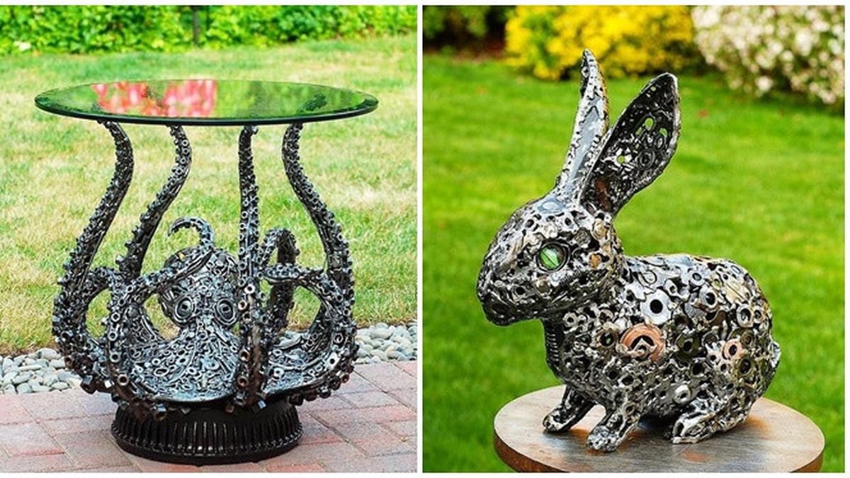 7 Karya Seni Patung dari Barang Bekas Metal, Kreatif dan Mengagumkan