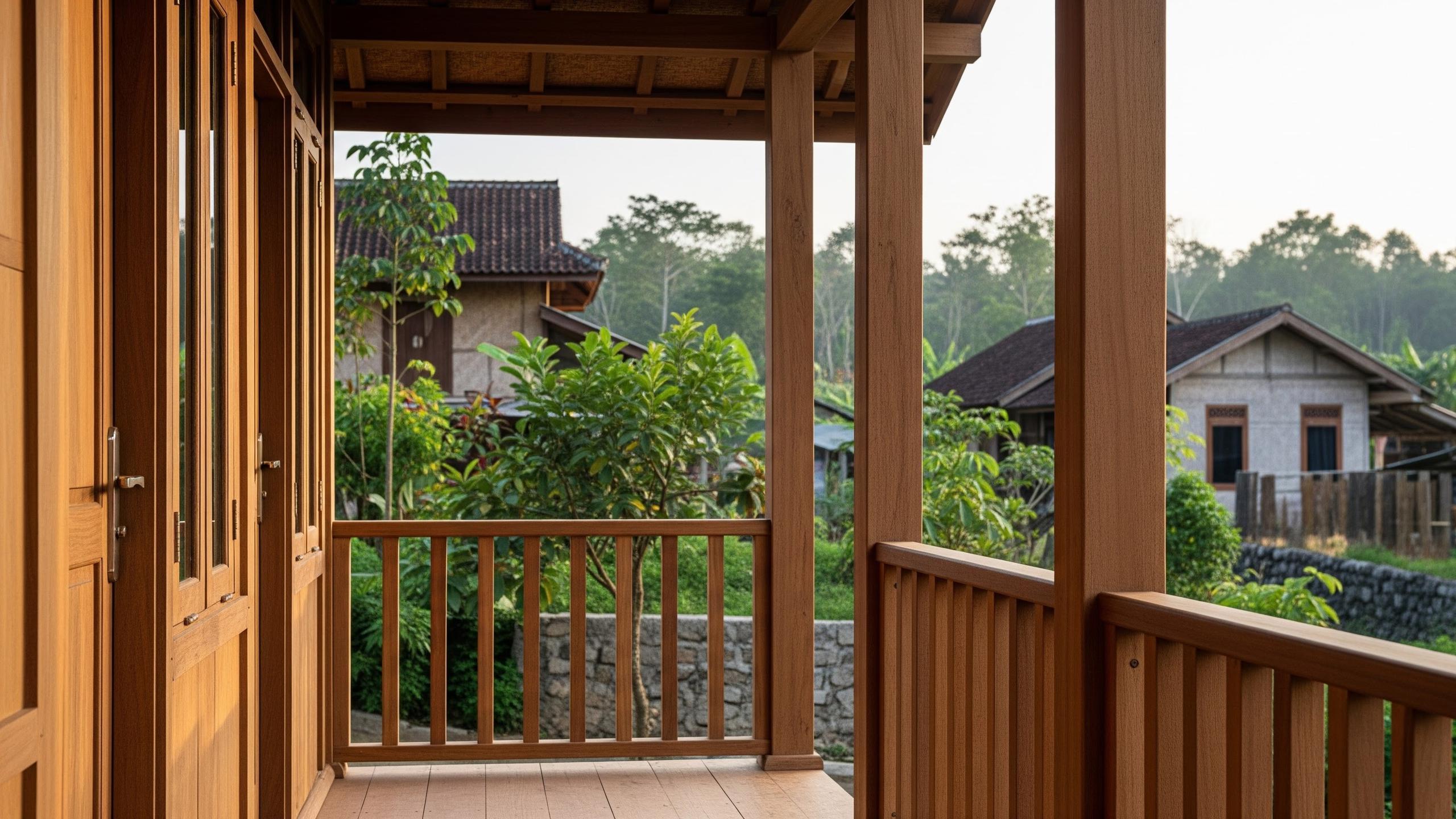 8 Rumah Desa dengan Pilar Kayu Besar yang Bikin Adem, Inspirasi Hunian ...