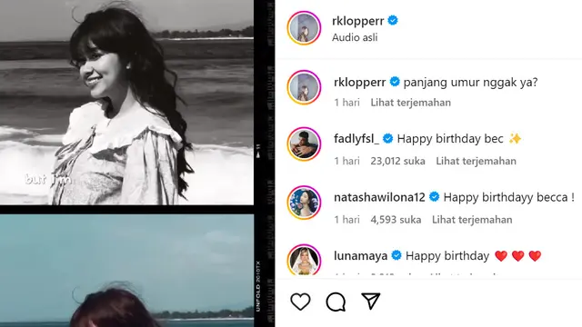 Rebecca Klopper Tak Dapat Ucapan Romantis dari Fadly Faisal di Hari Ultah ke-22, Pilih Kenang ...