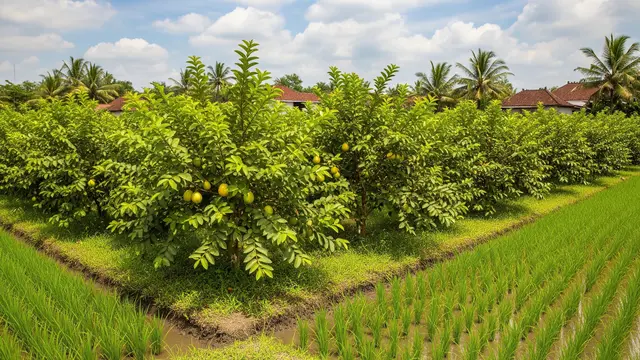 6 Ide Kebun Buah Mini di Sela Tanaman Padi, Pertanian Terpadu Menguntungkan